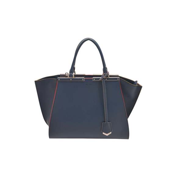 Fendi | Bags | Fendi Blue Calfskin Large 3jours Tote | Poshmark